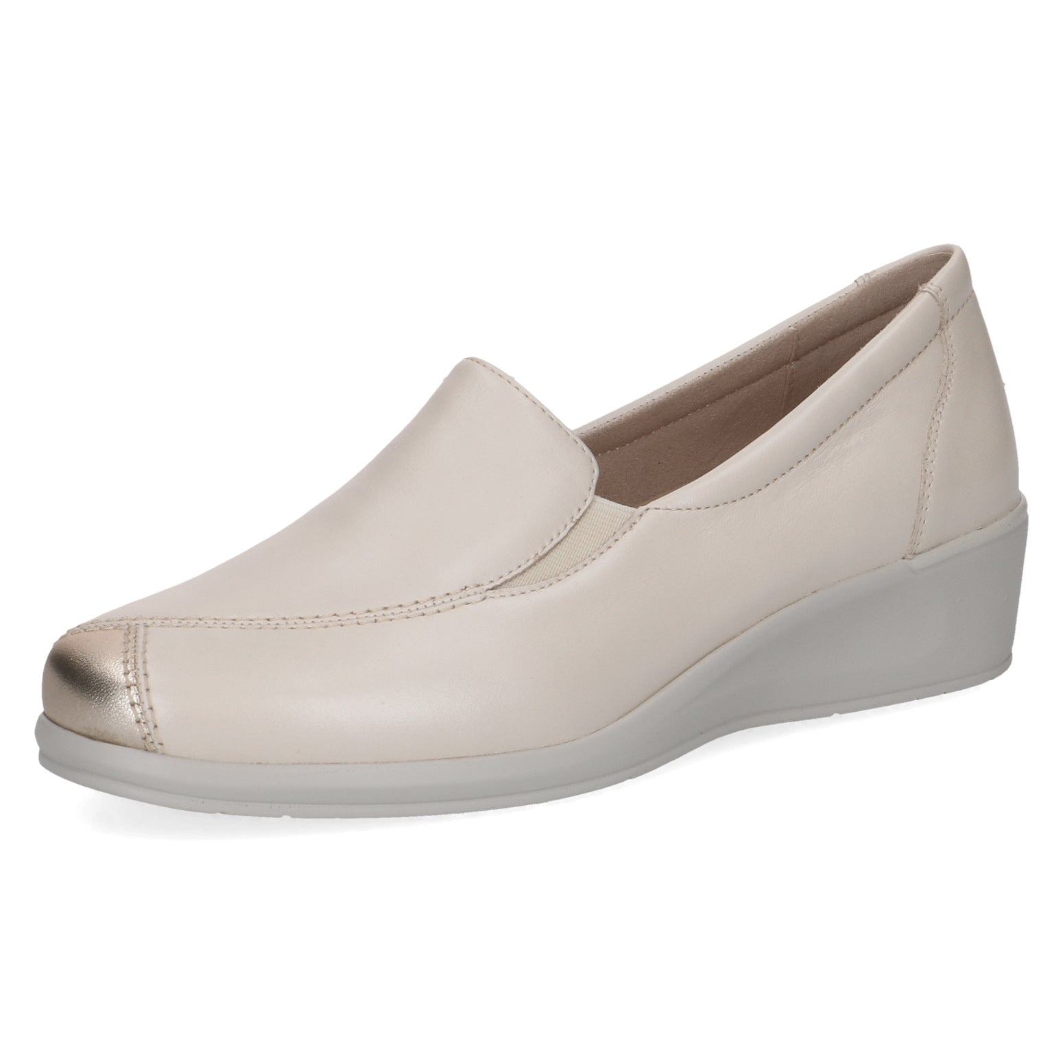 CAPRICE - 24350-492 LOW WEDGE SLIP-ON SHOE - CREAM/GOLD – Victor Dwyer ...