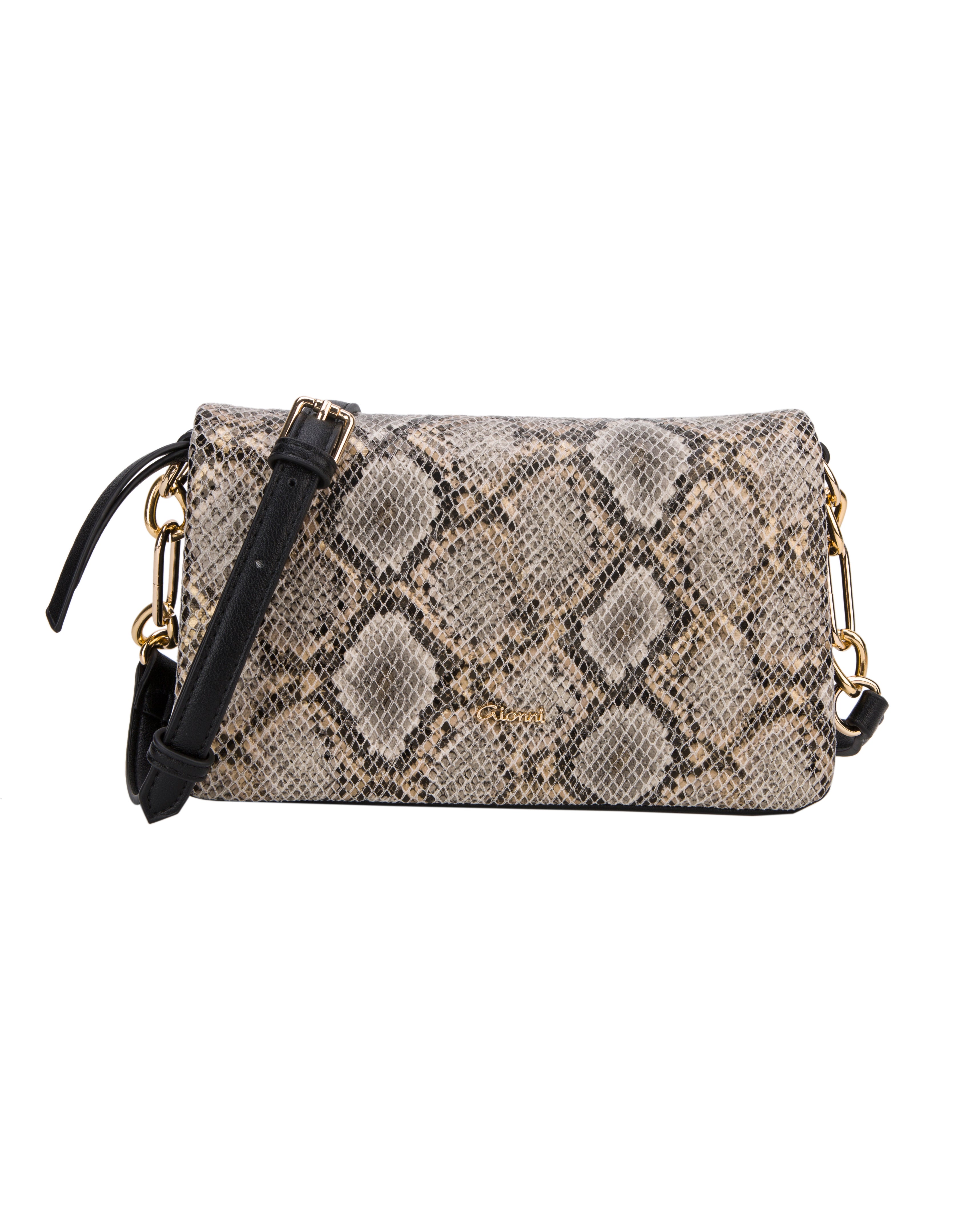 Gionni Meissa Snake Flapover Crossbody Bag - Natural – Victor Dwyer ...