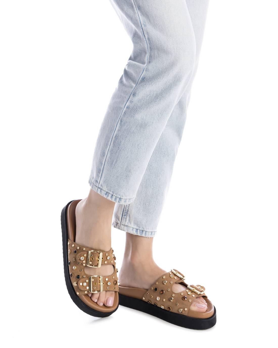 CARMELA - 162401 DOUBLE BUCKLE MULE - CAMEL SUEDE – Victor Dwyer Ladies ...