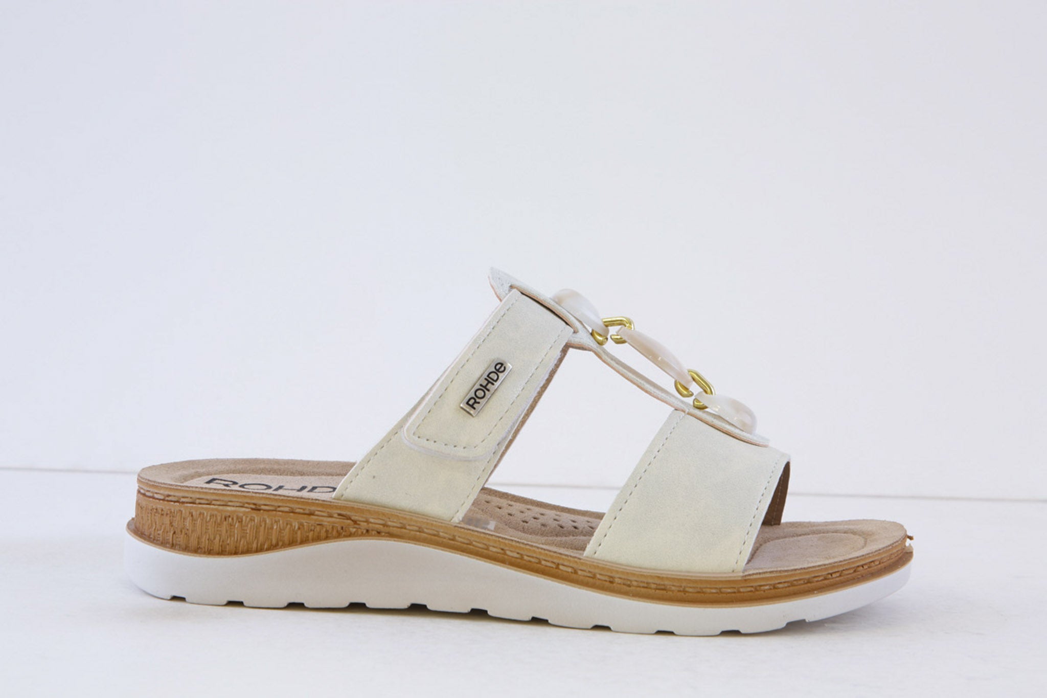 ROHDE - 1305 01 LOW WEDGE (VELCRO STRAP) MULE - WHITE – Victor Dwyer ...