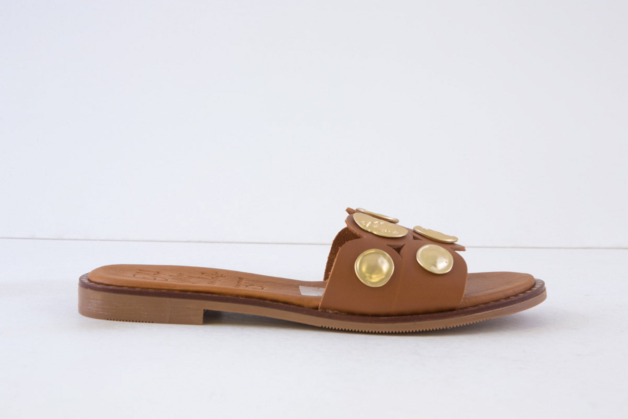 OH MY SANDALS - 5785 FLAT MULE - TAN – Victor Dwyer Ladies & Children's ...