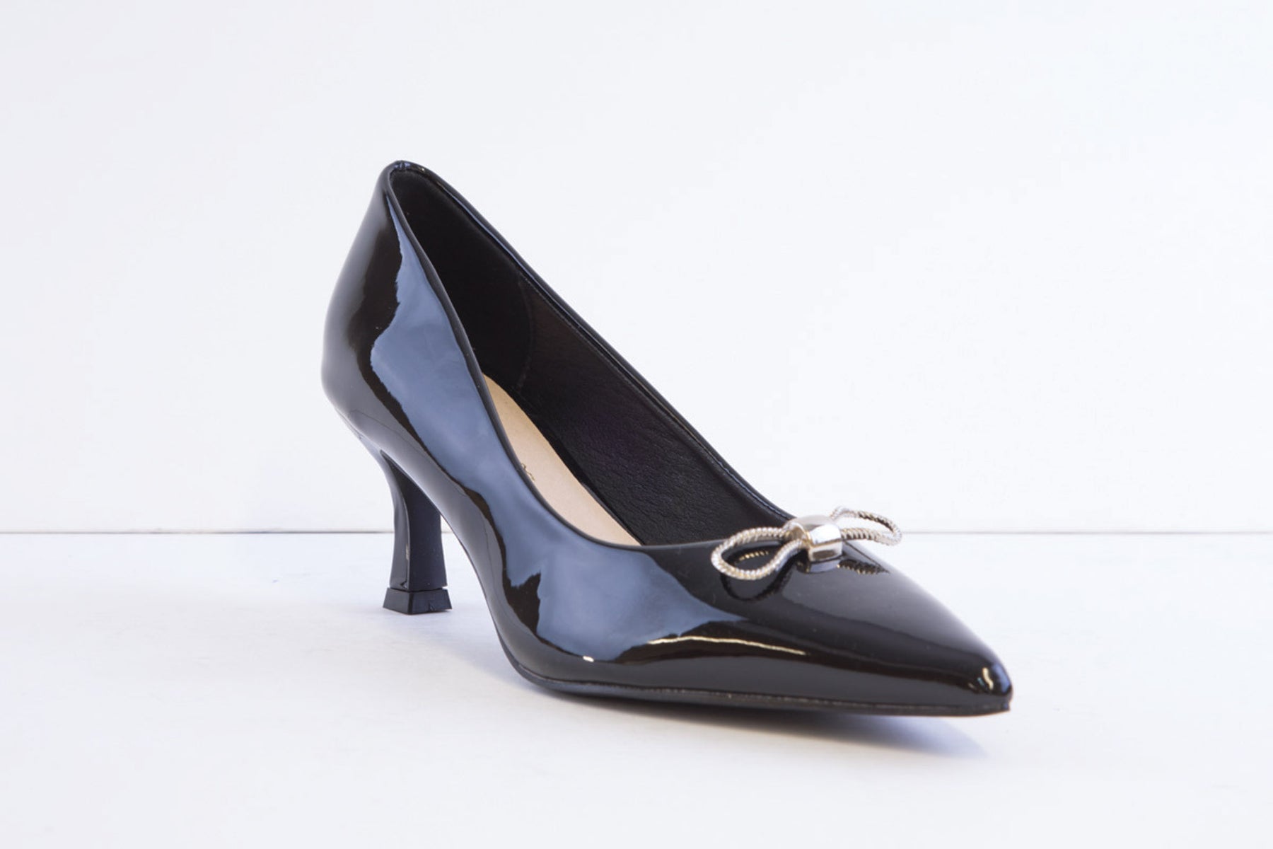 Cocco Ritz Medium Heel Court Shoe - Black Patent, COCO1034 – Victor ...