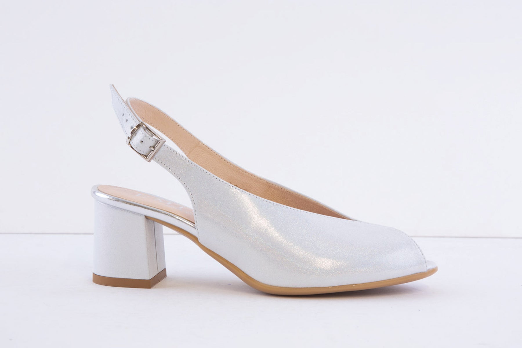 EMIS - 7372/032 SLING-BACK BLOCK HEEL SANDAL - SILVER SHIMMER – Victor ...