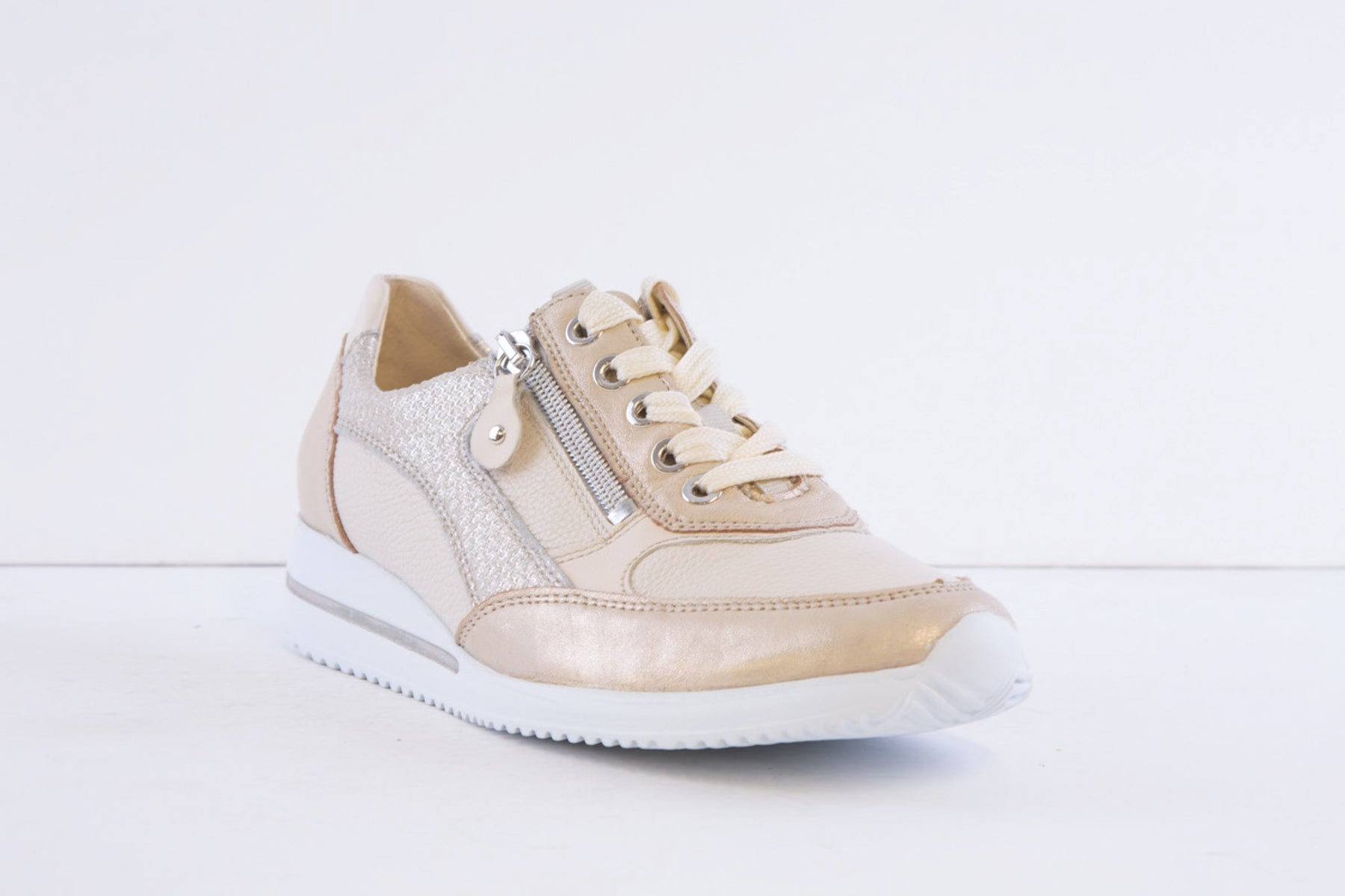 Waldlaufer - 980008 422 HIMONA-LACED SHOE WITH SIDE ZIP - CREAM MULTI ...