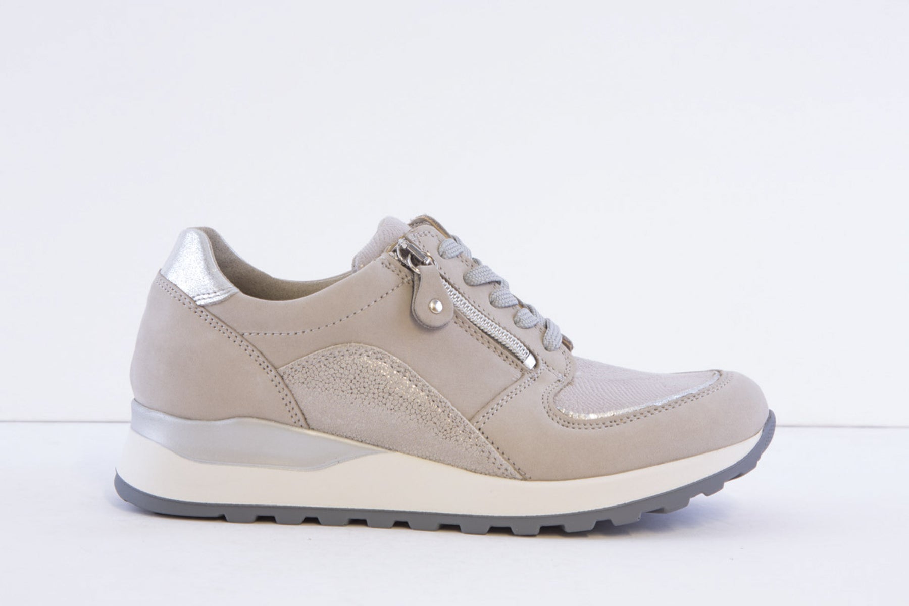 WALDLAUFER - H64007 409 HIROKO-LACED WEDGE SHOE -H WIDTH - SILVER ...