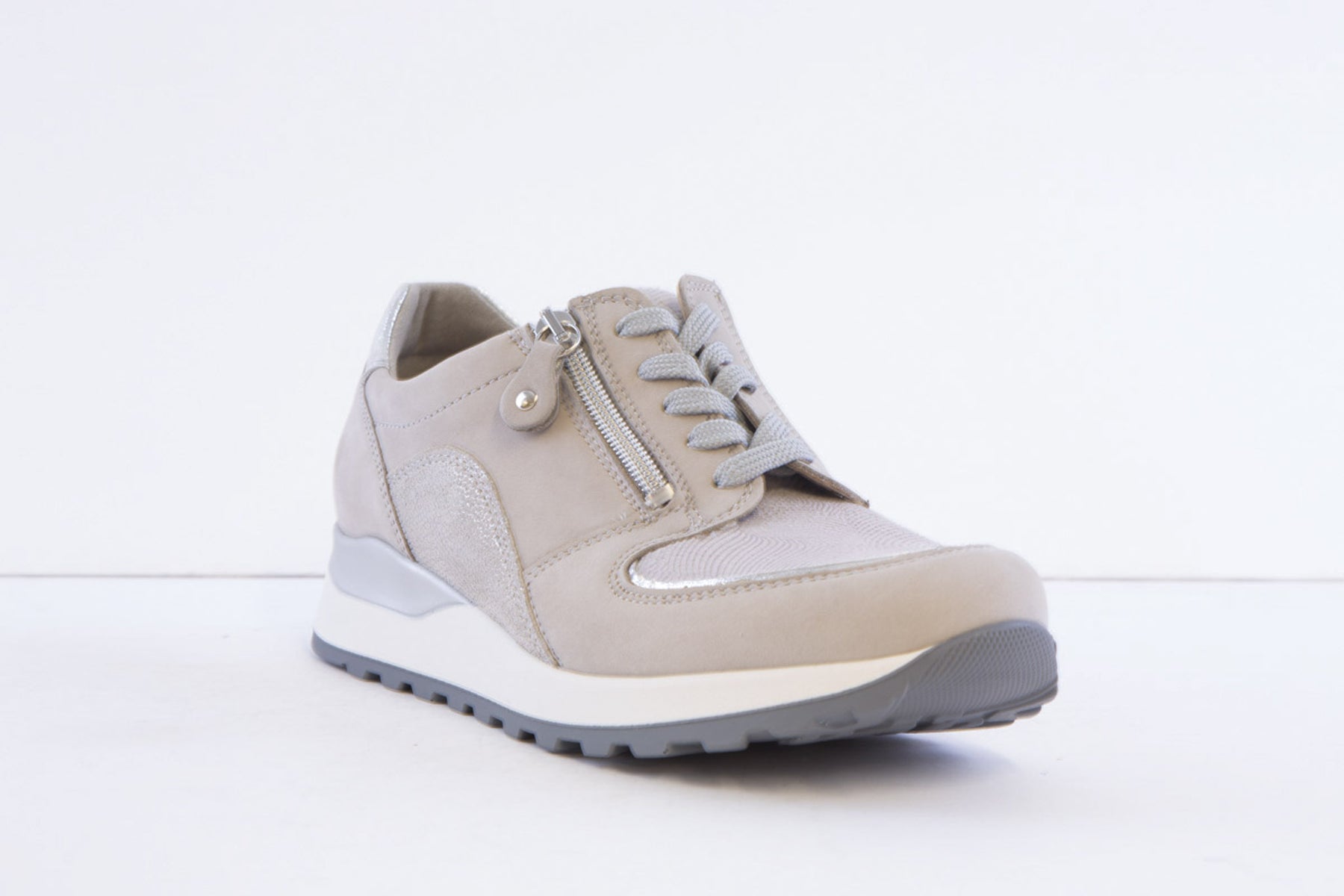 WALDLAUFER - H64007 409 HIROKO-LACED WEDGE SHOE -H WIDTH - SILVER ...