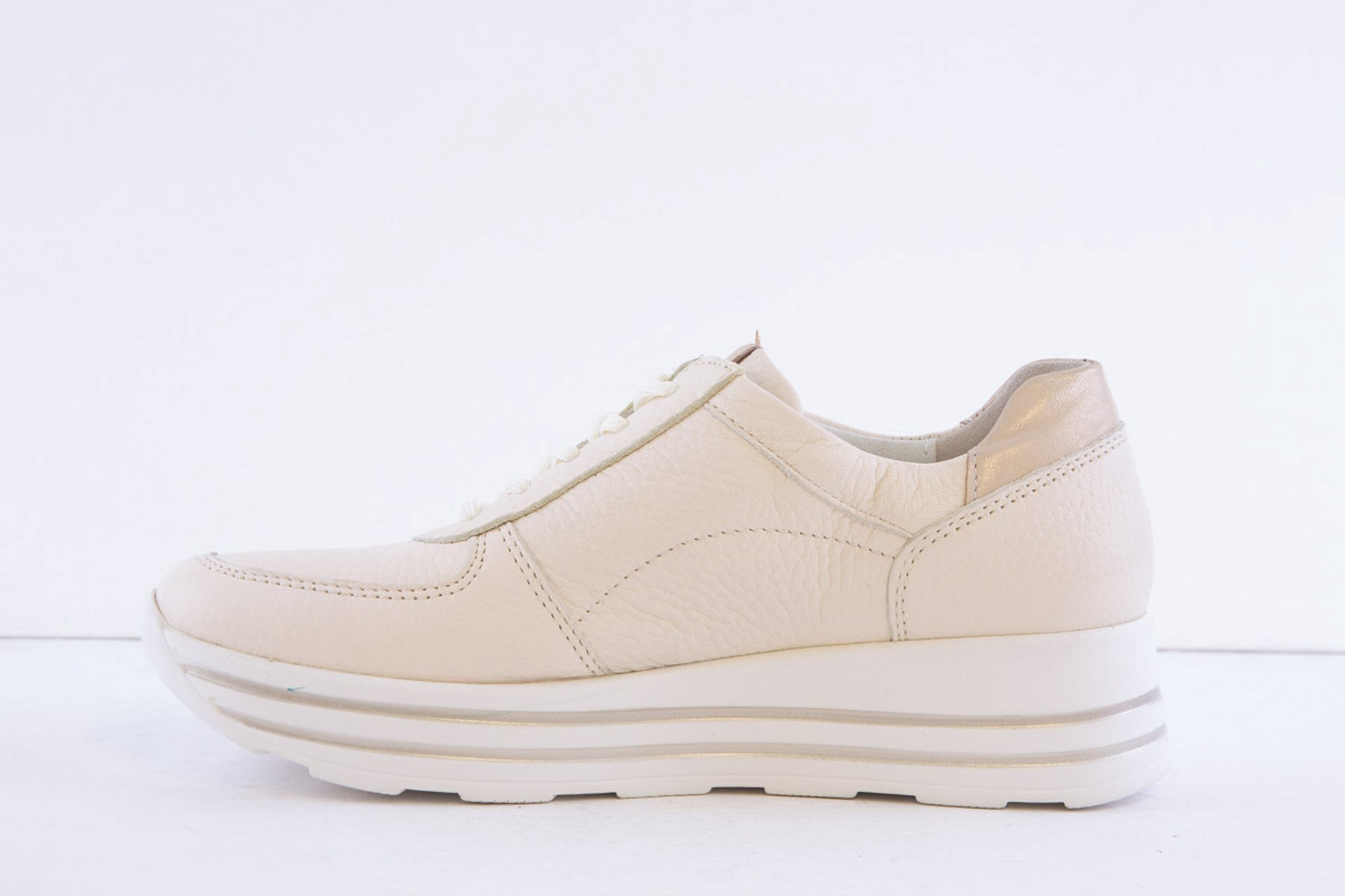 WALDLAUFER - 758009 207 LANA-ZIP/LACE WEDGE COMFORT SHOE - CREAM ...