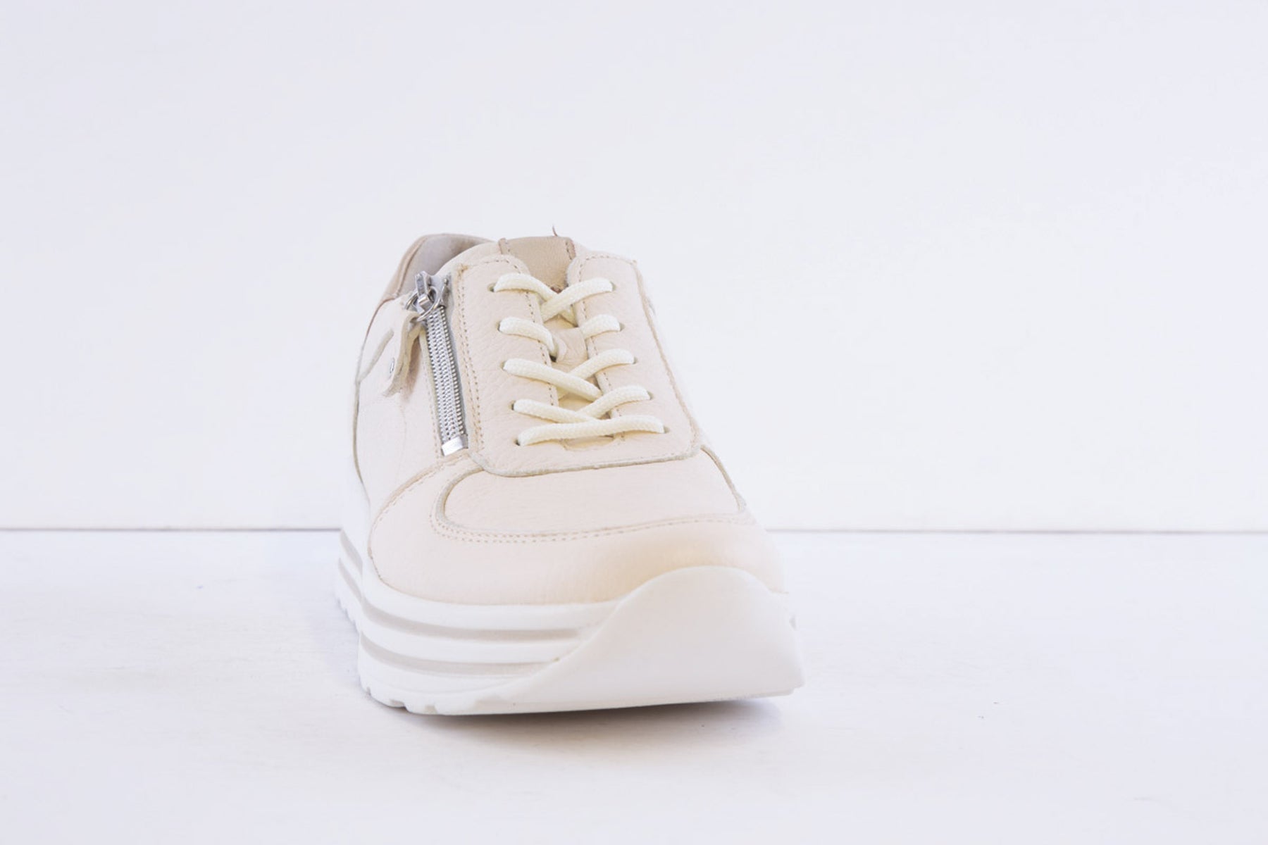 WALDLAUFER - 758009 207 LANA-ZIP/LACE WEDGE COMFORT SHOE - CREAM ...