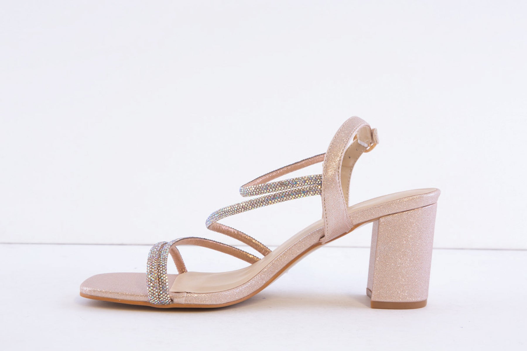 LUNAR - JLH963 TOULOUSE-MEDIUM BLOCK HEEL STRING SANDAL - CHAMPAGNE ...
