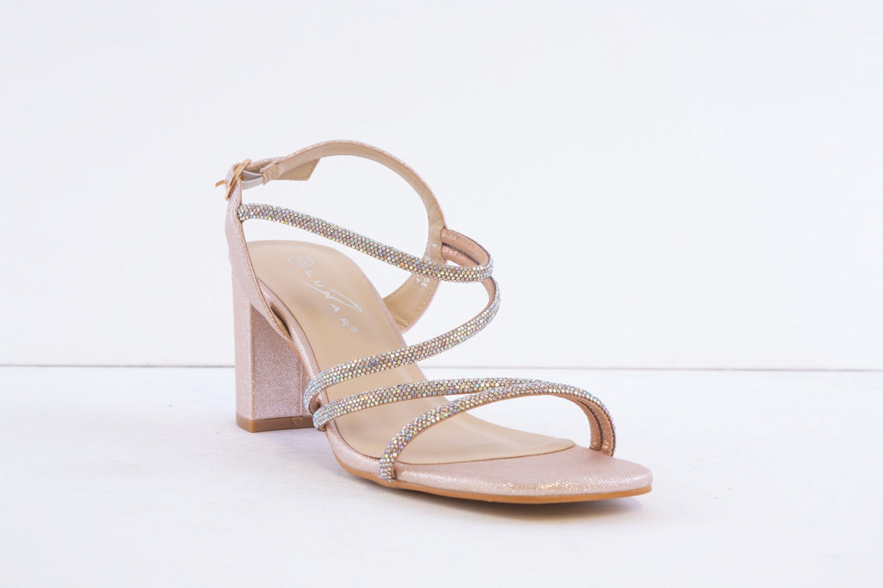 LUNAR - JLH963 TOULOUSE-MEDIUM BLOCK HEEL STRING SANDAL - CHAMPAGNE ...