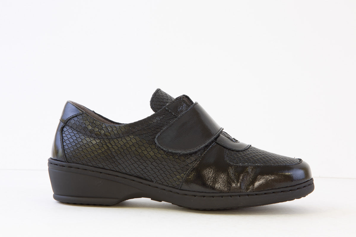 Notton Comfort Shoe - 2261 Velcro - Black Leather – Victor Dwyer Ladies ...