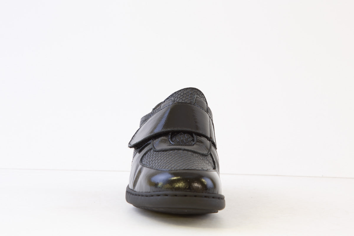 Notton Comfort Shoe - 2261 Velcro - Black Leather – Victor Dwyer Ladies ...