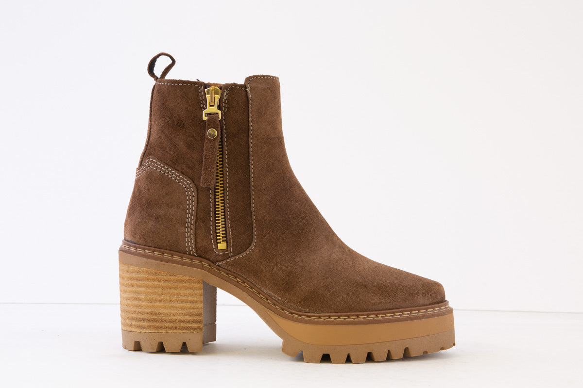 Alpe Medium Heel Zip Ankle Boot - Tan Suede – Victor Dwyer Ladies ...