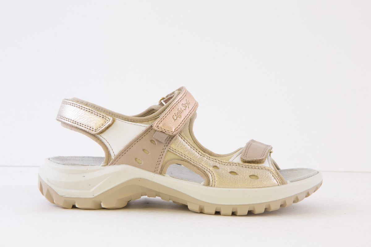 Imac Velcro Walking Sandal - Taupe/Gold | Comfortable and Stylish Foot ...