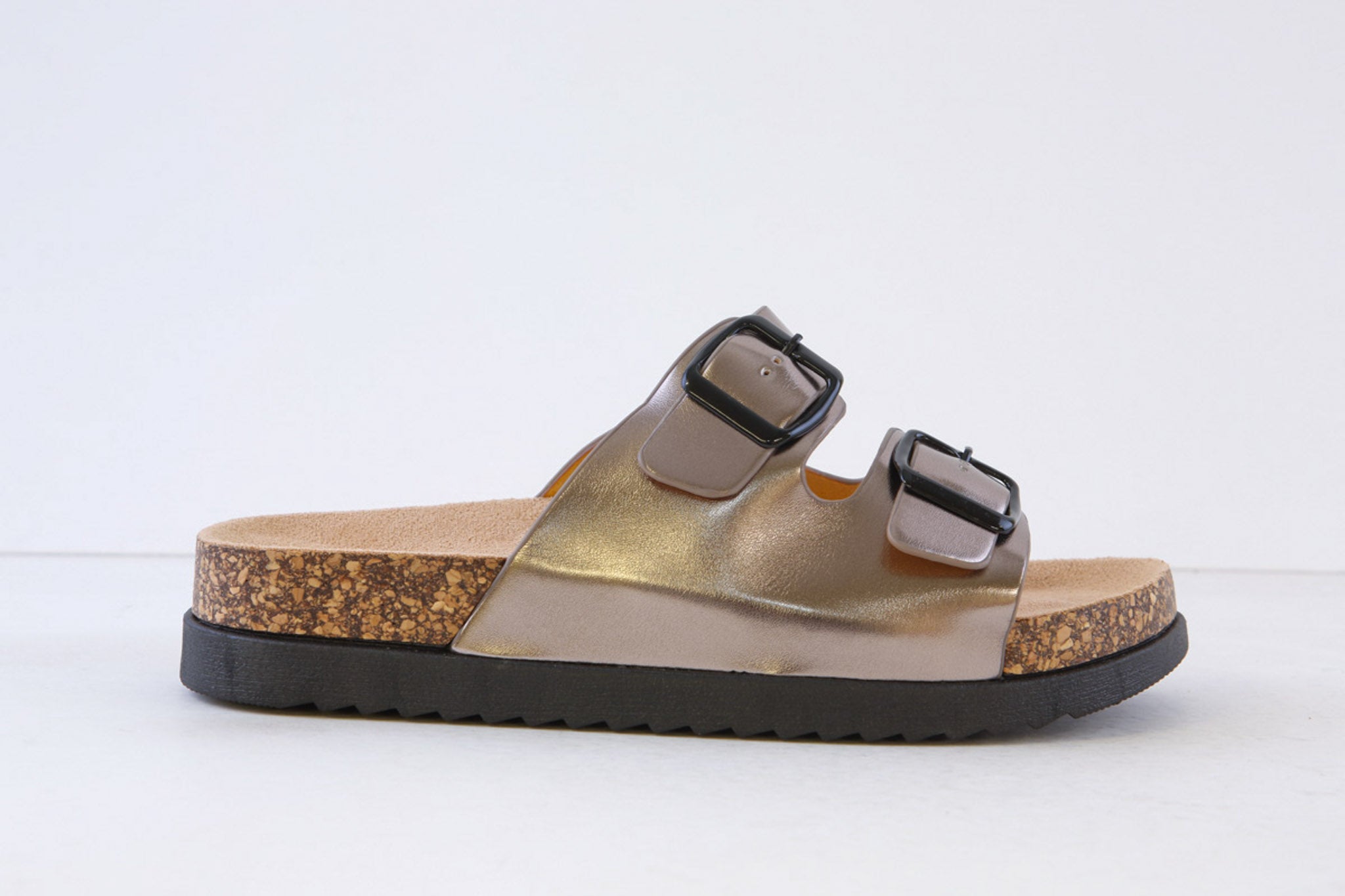 HEAVENLY FEET - TOTNES DOUBLE BUCKLE MULE - PEWTER – Victor Dwyer ...