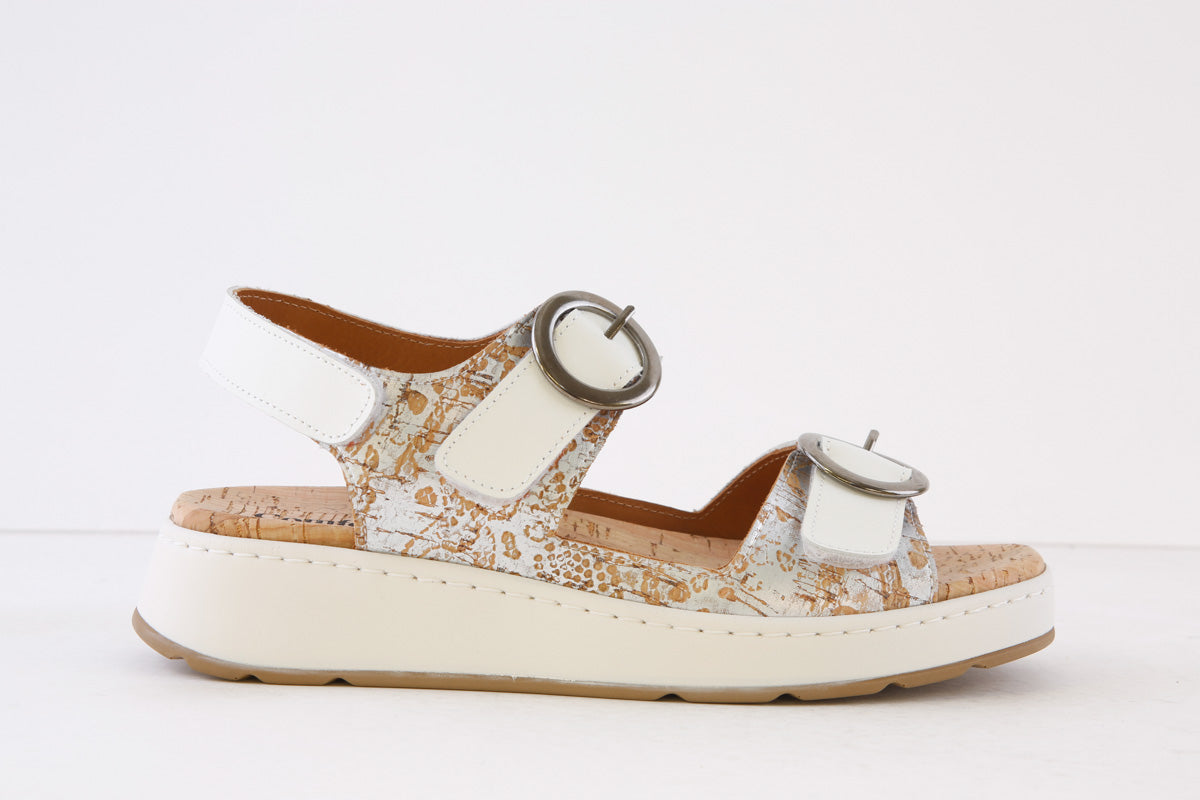COMFORT CLASS - OSLO-10 VELCRO COMFORT SANDAL - WHITE/SILVER – Victor ...