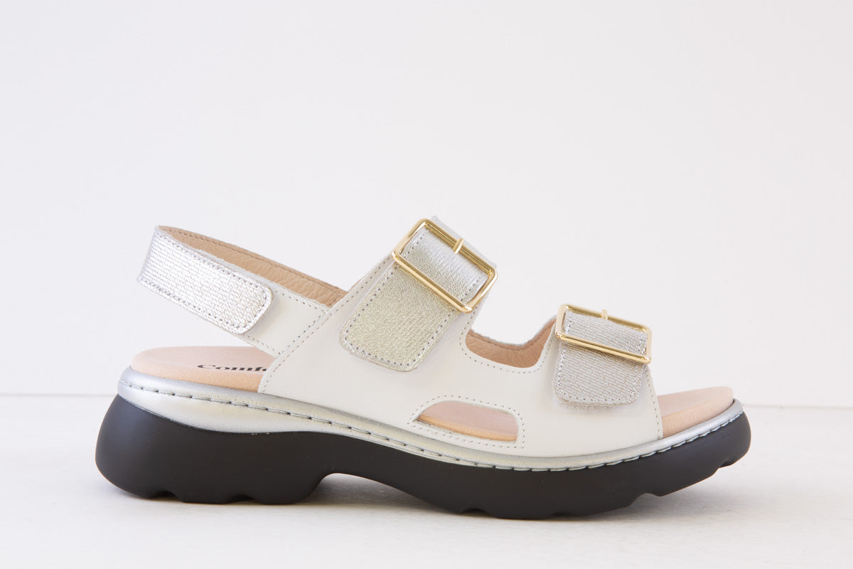 COMFORT CLASS - 5179 VELCRO COMFORT SANDAL - WHITE/SILVER – Victor ...