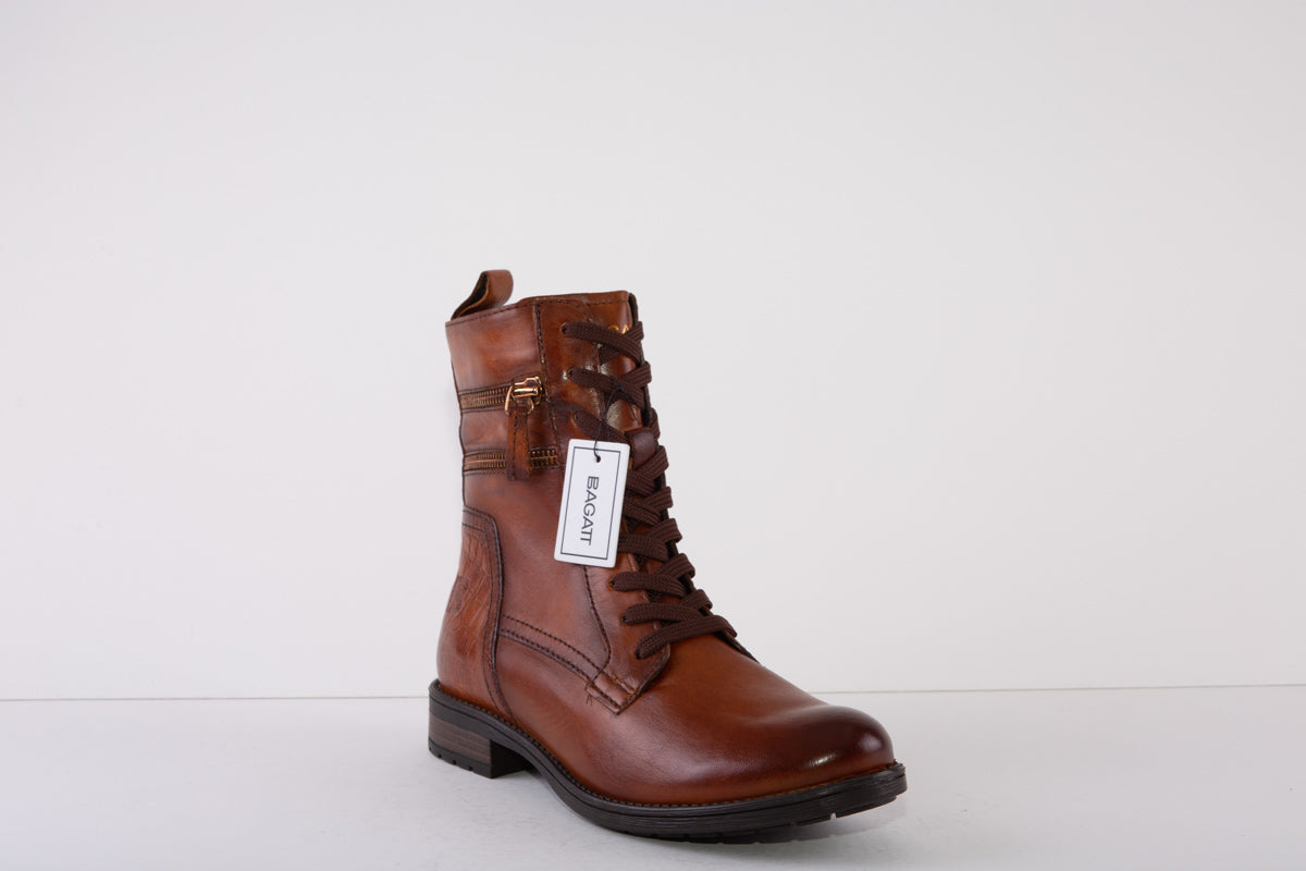 BAGATT D11-5693W RONJA-FLAT LACED ANKLE BOOT - TAN – Victor Dwyer ...
