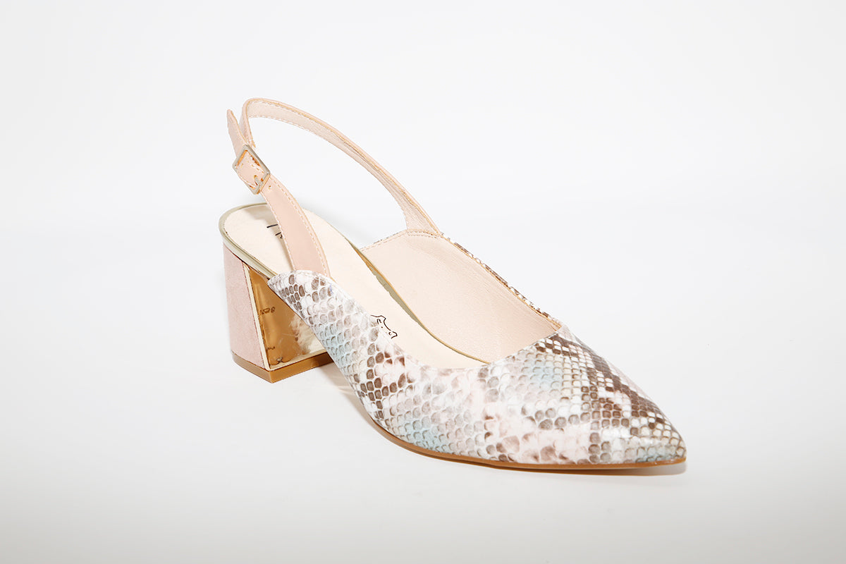MENBUR - BLOCK HEEL SLING-BACK SHOE - NUDE MULTI – Victor Dwyer Ladies ...