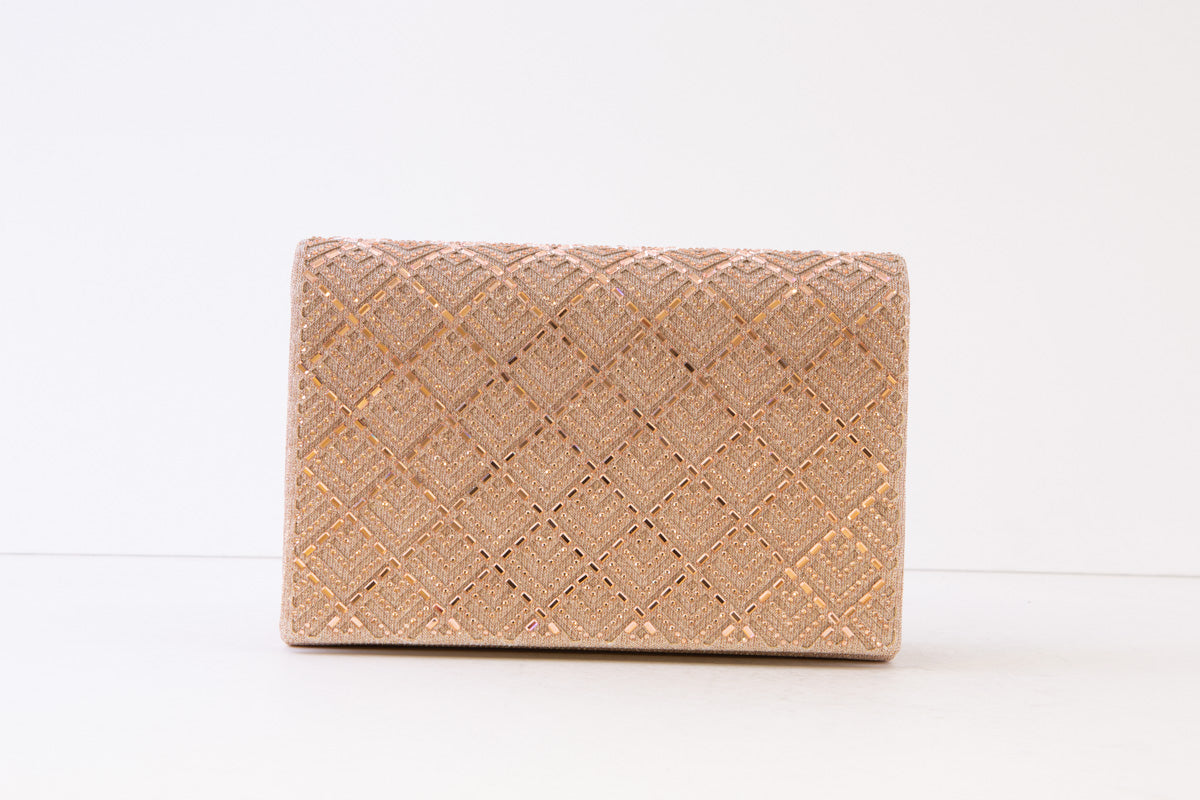 MENBUR - 85170 CLUTCH HANDBAG - ROSE GOLD GLITZ – Victor Dwyer Ladies ...