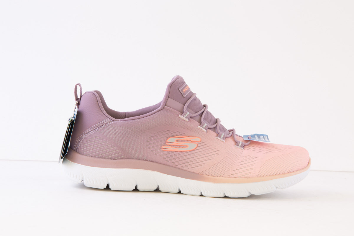 SKECHERS - 149536 SUMMITS-BRIGHT CHARMER-MESH BUNGEE SLIP-ON TRAINER ...