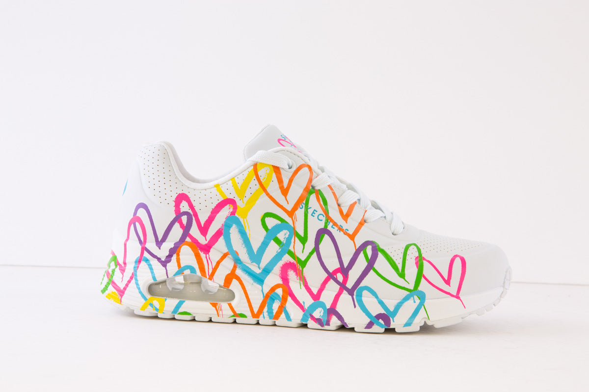 SKECHERS - 177981 UNO-HIGHLIGHT LOVE-GRAFFITI HEART DESIGN TRAINER - W ...
