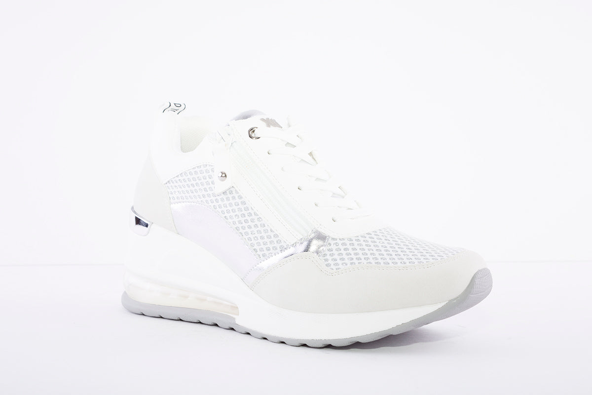 XTI Hi Wedge Runner Sneakers - White, Lightweight & Stylish – Victor ...