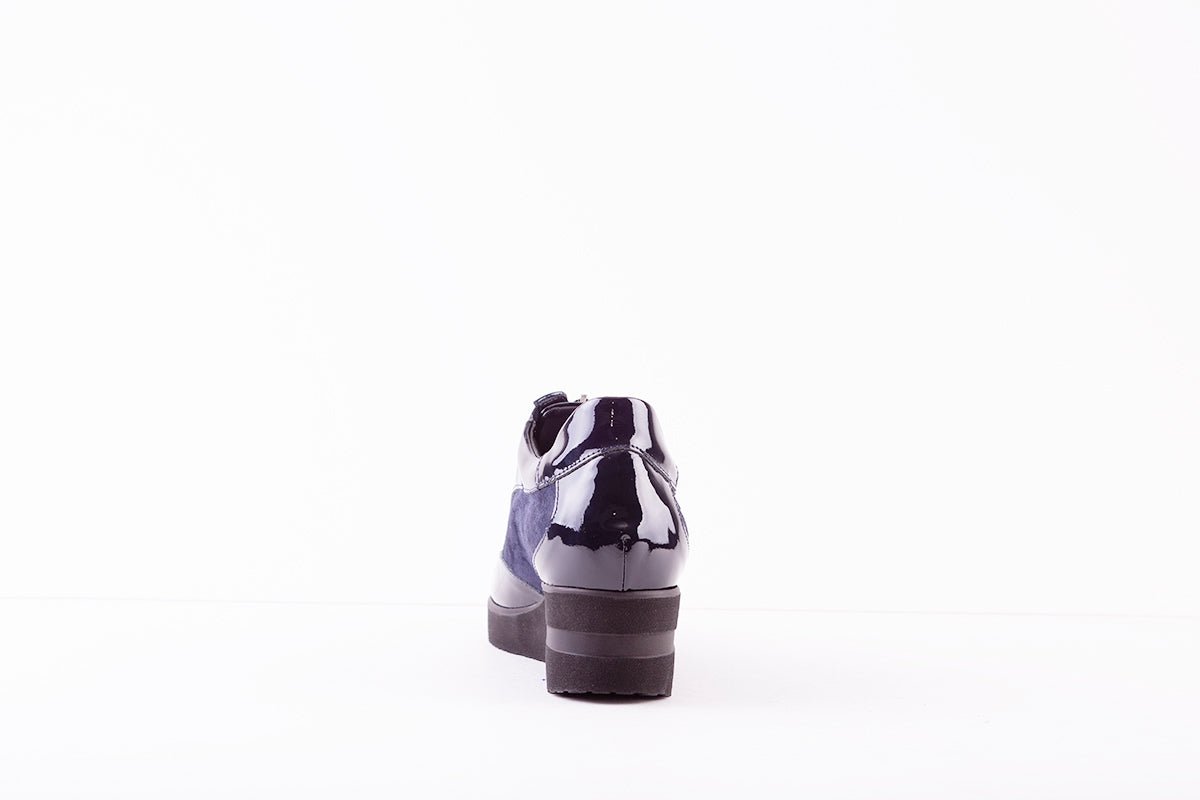 MARCO MOREO - C502 CJ1 FRONT ZIP WEDGE SHOE WITH DIAMONTE DETAIL - NAV ...