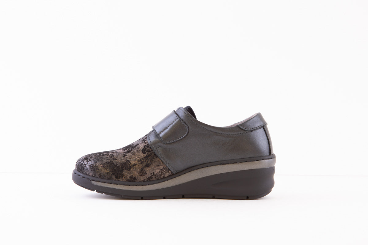 NOTTON - 0359 WEDGE COMFORT SHOE - BLACK LEATHER/STRETCH – Victor Dwyer ...