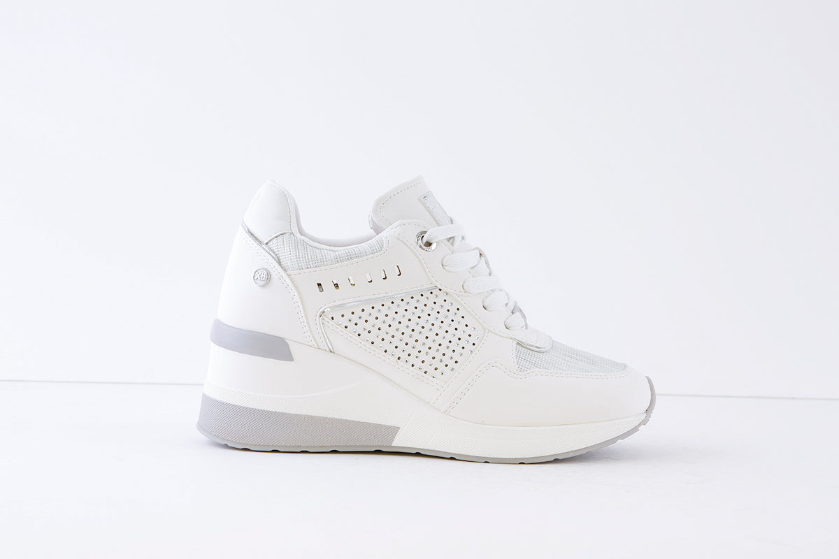 XTI High Wedge Laced Fashion Runner in White - Stylish & Comfortable ...