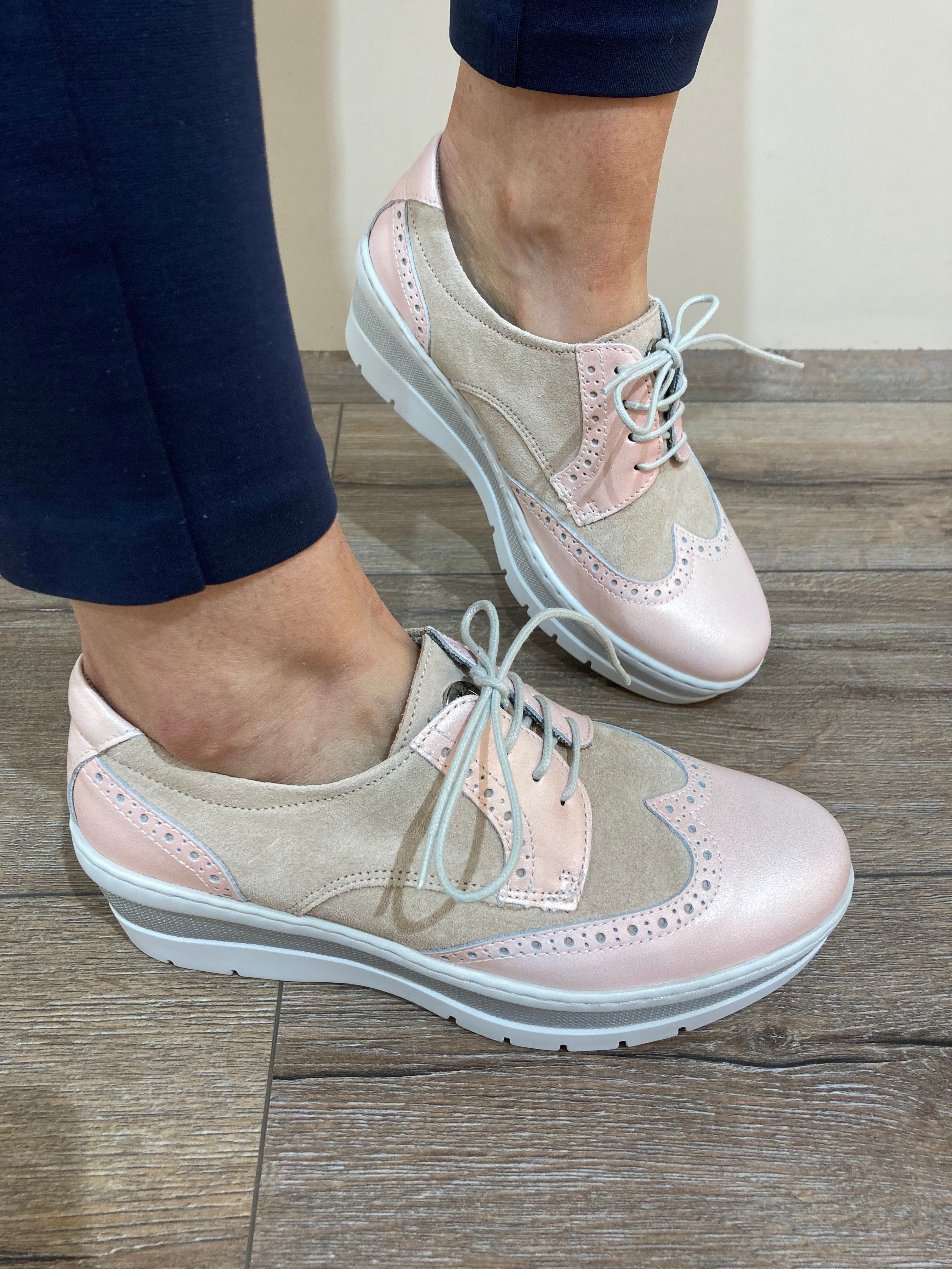 Notton Laced Wedge Shoe - Pink Multi - Stylish & Comfortable Footwear ...